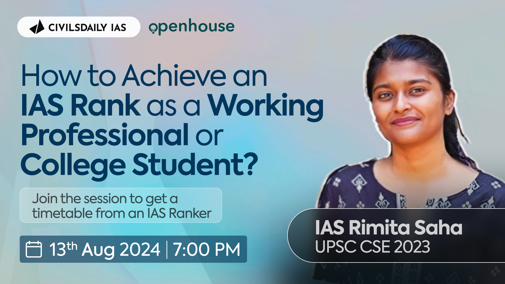 [Ranker Webinar] Rimita Saha, IAS on achieving an IAS Rank as a Working ...